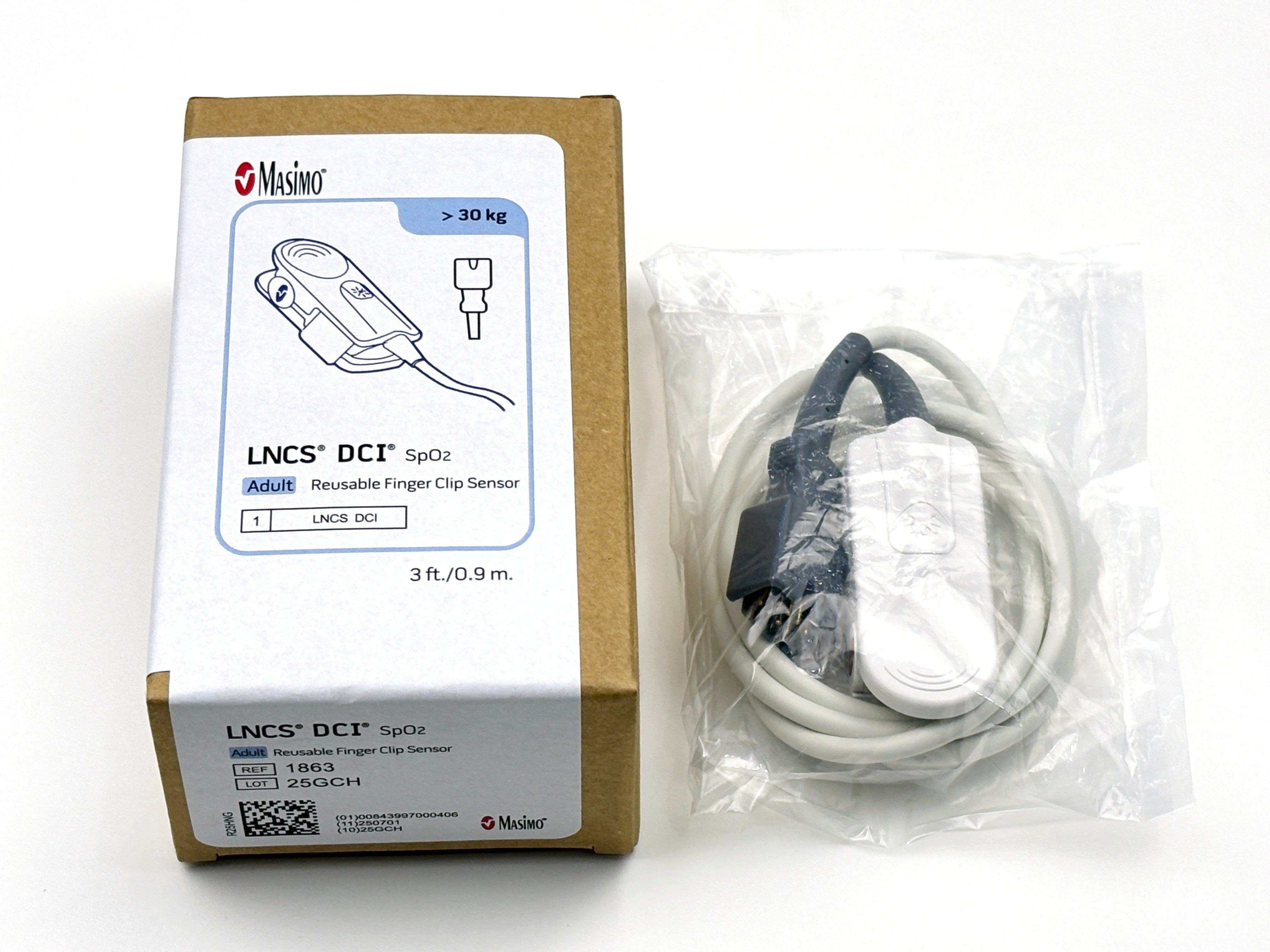 Original Masimo 1863 Adult Finger Clip Spo2 Sensor LNCS DCI – Plinma