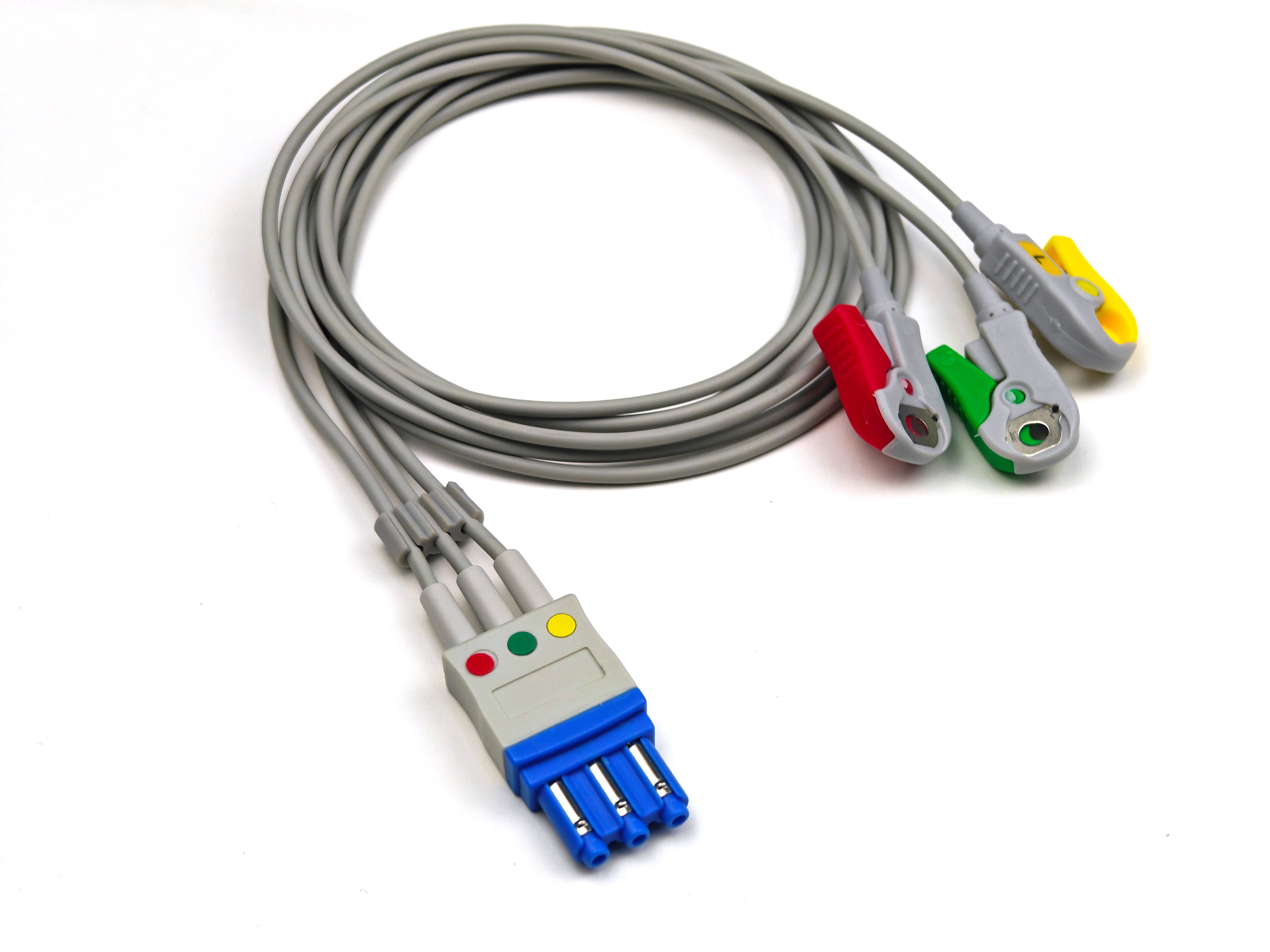 Plinma Compatible Philips ECG Leadwire 3 lead Clip Type IEC Din-Style